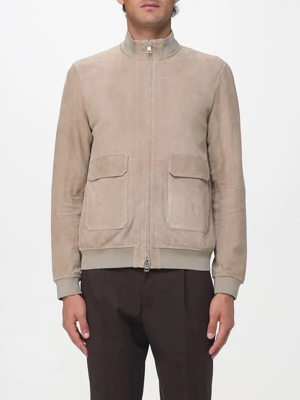 DUNO Octane Suede Bomber Jacket - Beige
