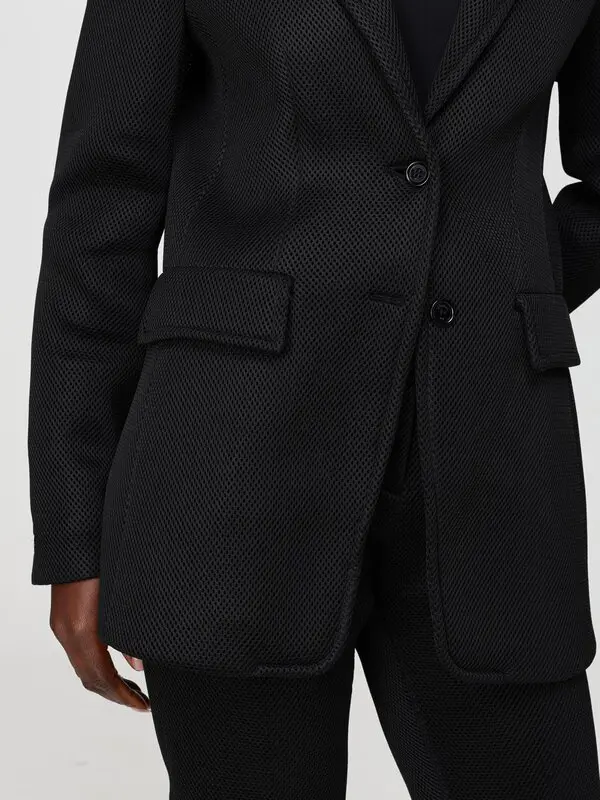 Max Mara Structured Single-breasted Polyester Blazer - Black
