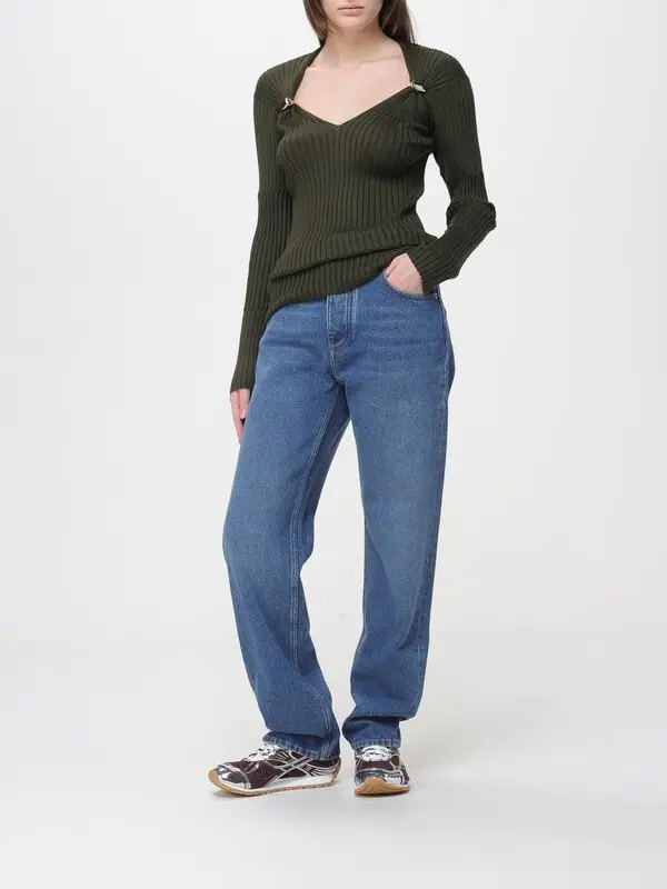 Bottega Veneta V-neck Sweater With Metal Plaques - Green