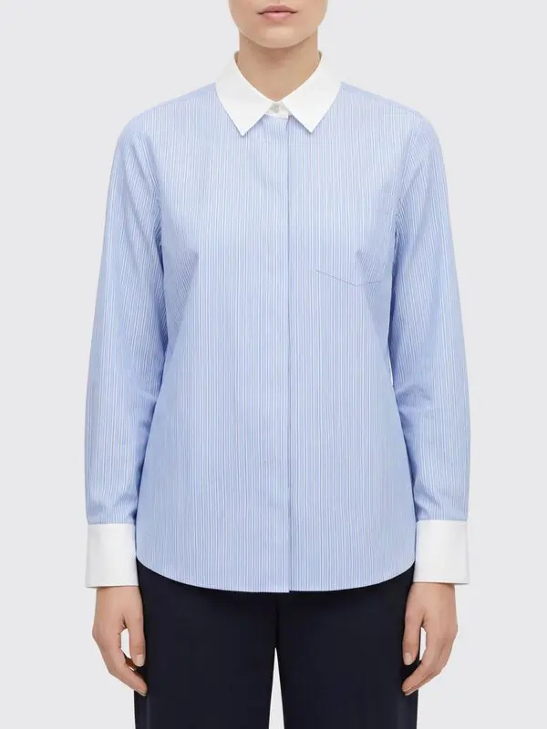 Tory Burch Striped Cotton Poplin Shirt - Blue