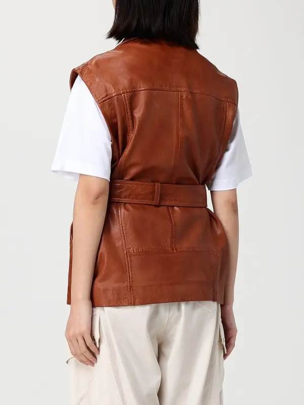 Pinko Leather Biker Waistcoat