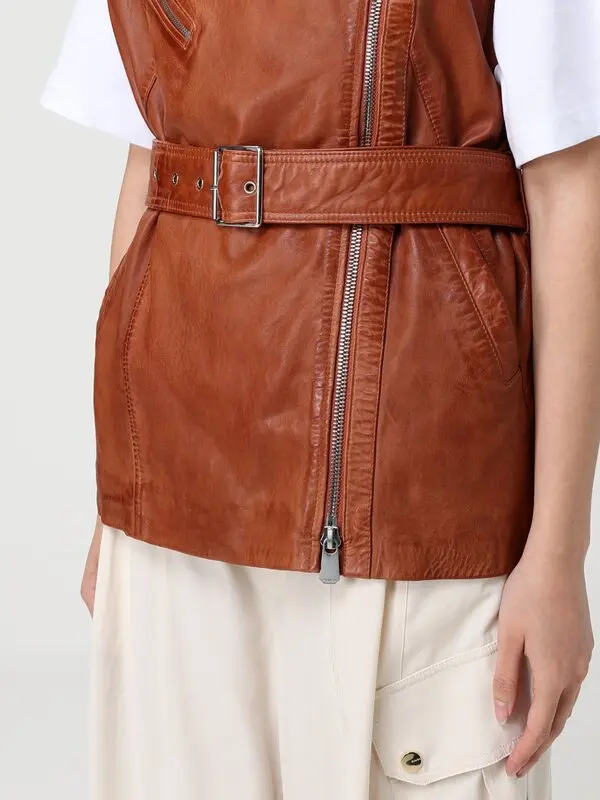 Pinko Leather Biker Waistcoat