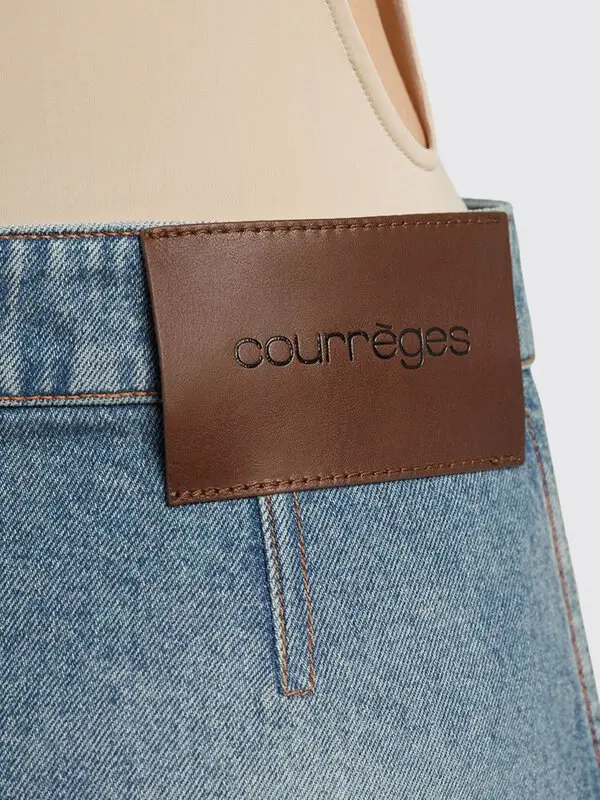 COURREGES Cotton Denim Mini Skirt - Blue
