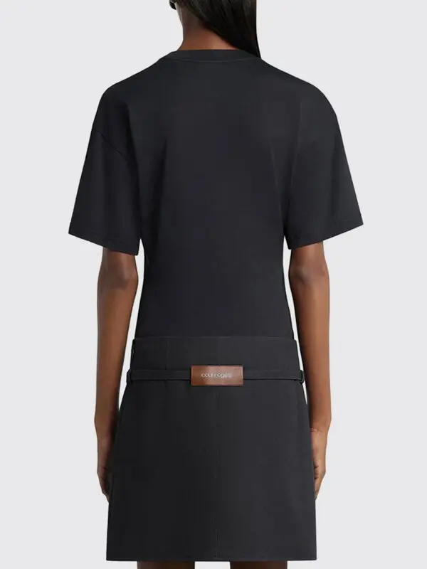 COURREGES Cotton T-shirt With Logo - Black