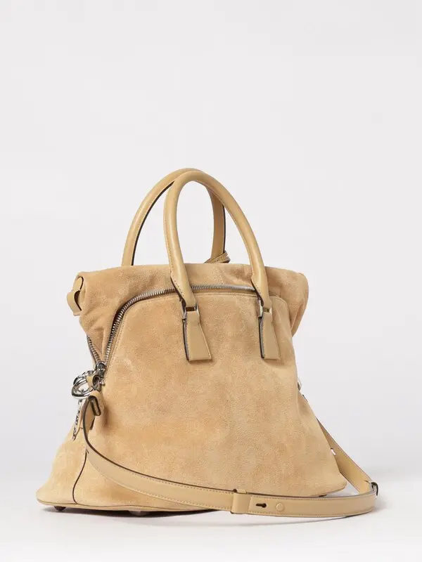 MAISON MARGIELA Suede Top Handle Bag - Camel