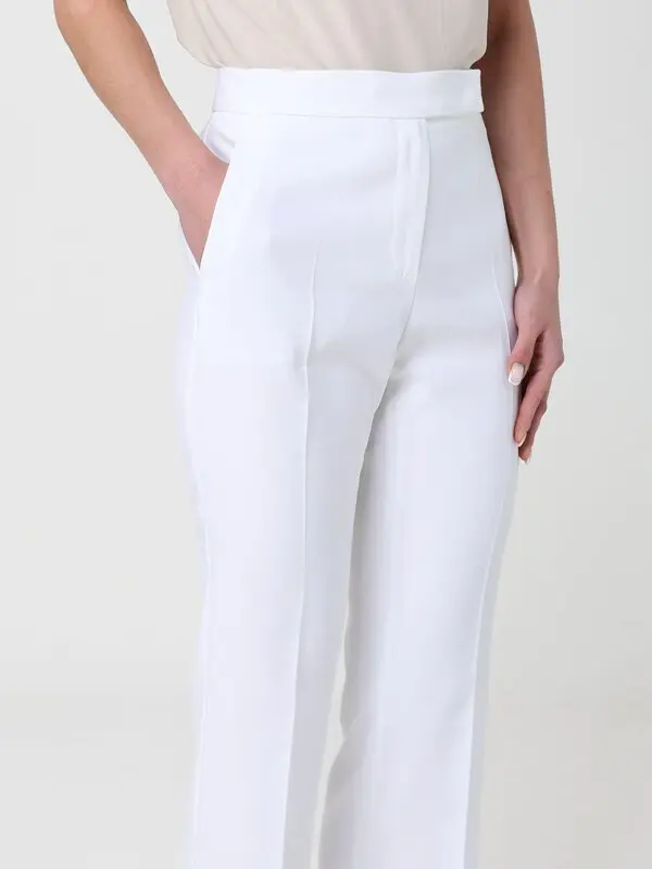 Max Mara Cecina Classic Cotton Trousers - White