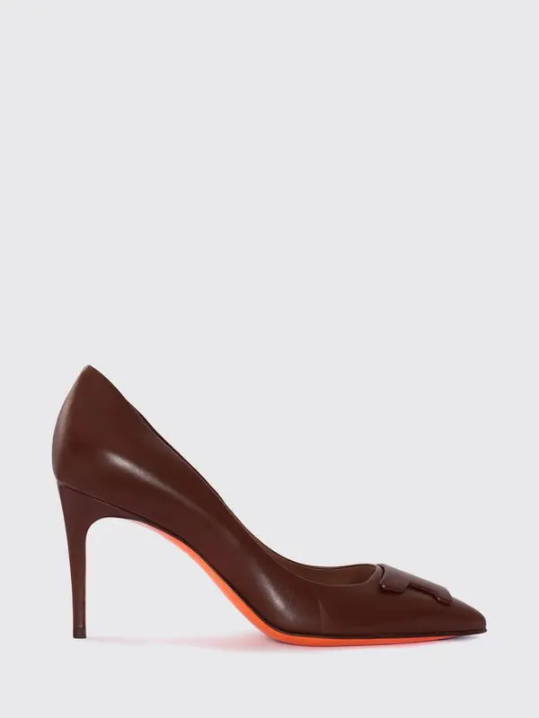 Santoni Pointed Toe Stiletto Pumps - Brown