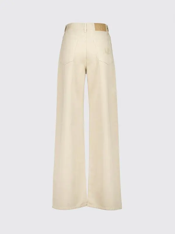BLAZÉ MILANO Cotton Denim Palazzo Jeans - Beige