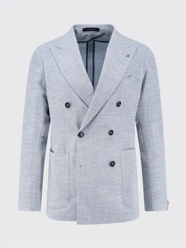 Tagliatore Double Breasted Jacket With Notch Lapels - Blue