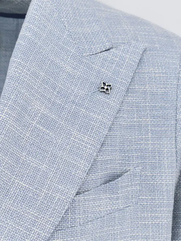 Tagliatore Double Breasted Jacket With Notch Lapels - Blue