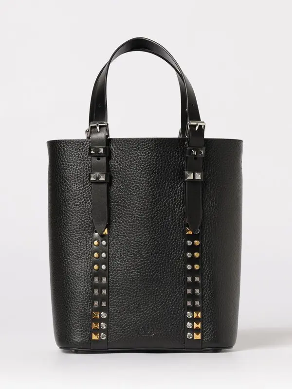 Valentino Garavani Studded Leather Bucket Bag - Black