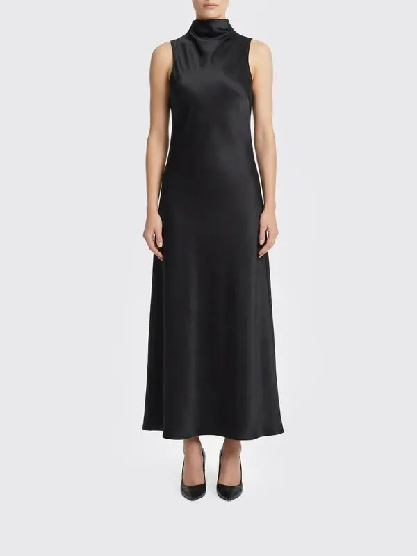 Patrizia Pepe Satin Midi Dress - Black
