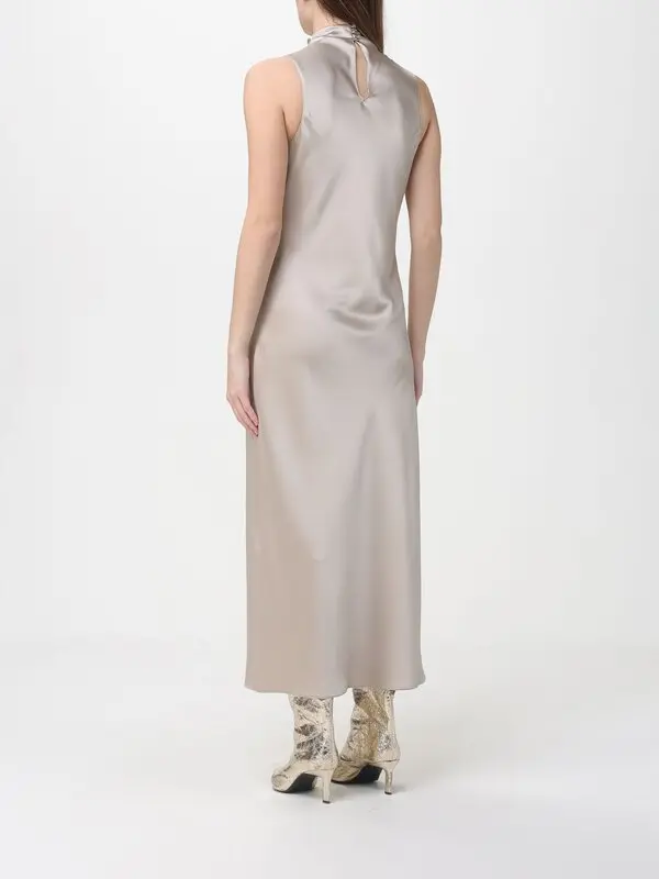 Patrizia Pepe Sleeveless High Neck Maxi Dress - Grey