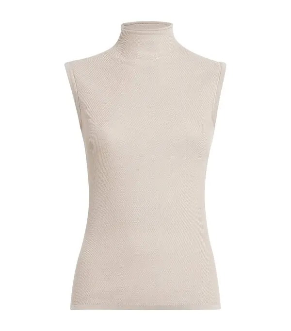 Colombo Silk High-neck Top - Grey