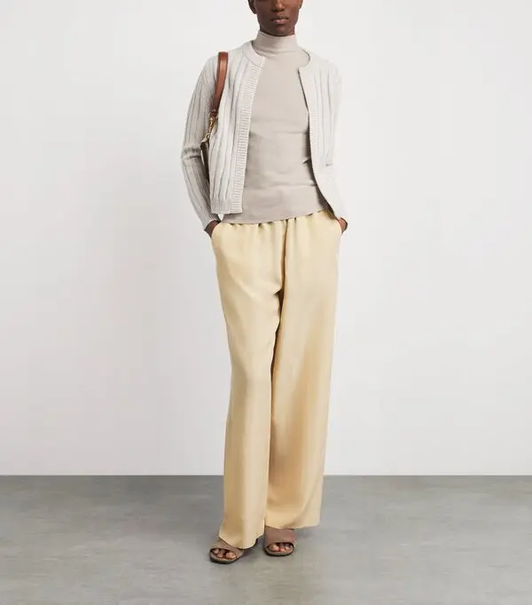 Colombo Silk High-neck Top - Grey