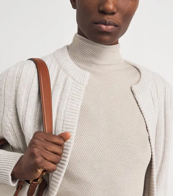 Colombo Silk High-neck Top - Grey