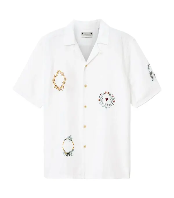 ALLSAINTS Linen Embroidered Deck Shirt