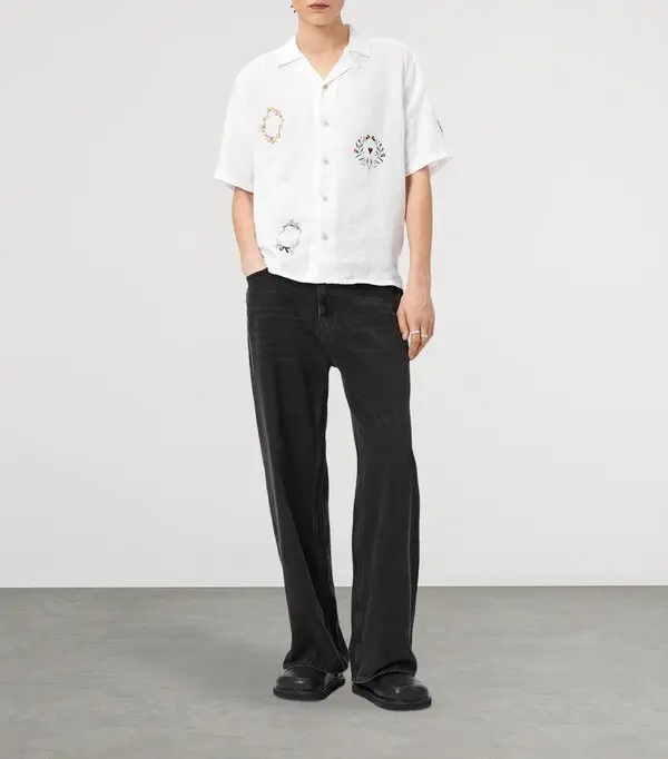 ALLSAINTS Linen Embroidered Deck Shirt