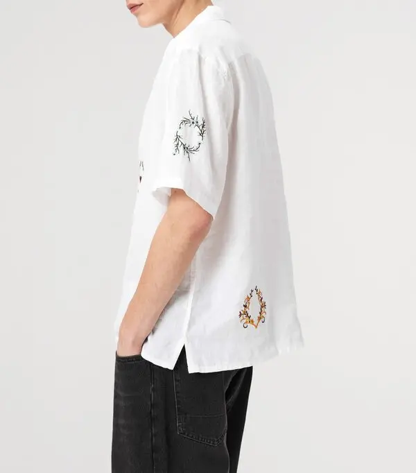 ALLSAINTS Linen Embroidered Deck Shirt