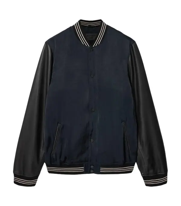 ALLSAINTS Taishi Varsity Bomber Jacket - Blue