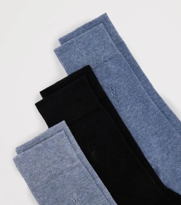 ALLSAINTS Organic Cotton-blend Ramskull Adan Socks - Black