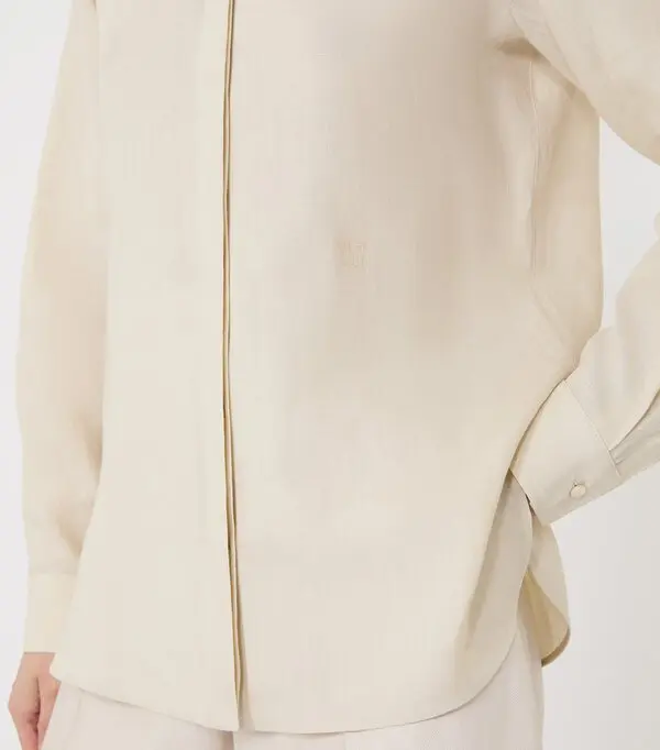 Max Mara Linen Button-down Shirt - Beige