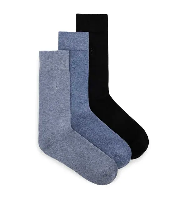 ALLSAINTS Organic Cotton-blend Ramskull Adan Socks - Black
