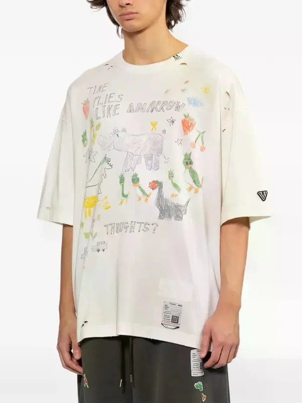 Mihara Yasuhiro Distressed Graphic T-shirt