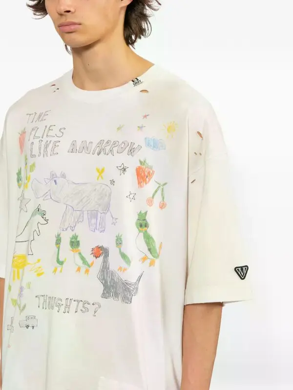 Mihara Yasuhiro Distressed Graphic T-shirt