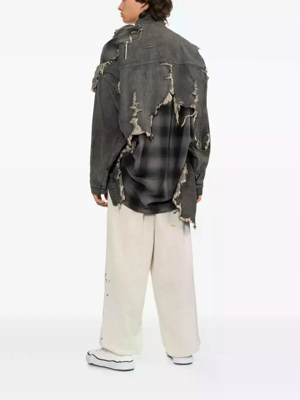 Mihara Yasuhiro Distressed Layered Jacket - Grey