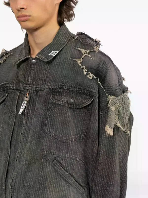 Mihara Yasuhiro Distressed Layered Jacket - Grey