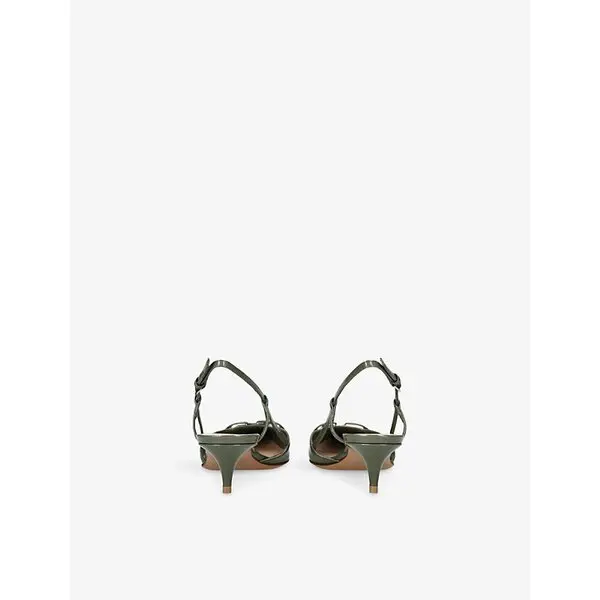 Valentino Garavani Vlogo Slingback Leather Courts - Grey