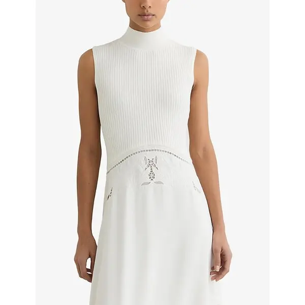 REISS Phoenix Sleeveless Knitted Midi Dress