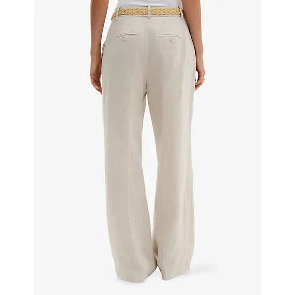 MALINA Yana Wide-leg Linen Trousers