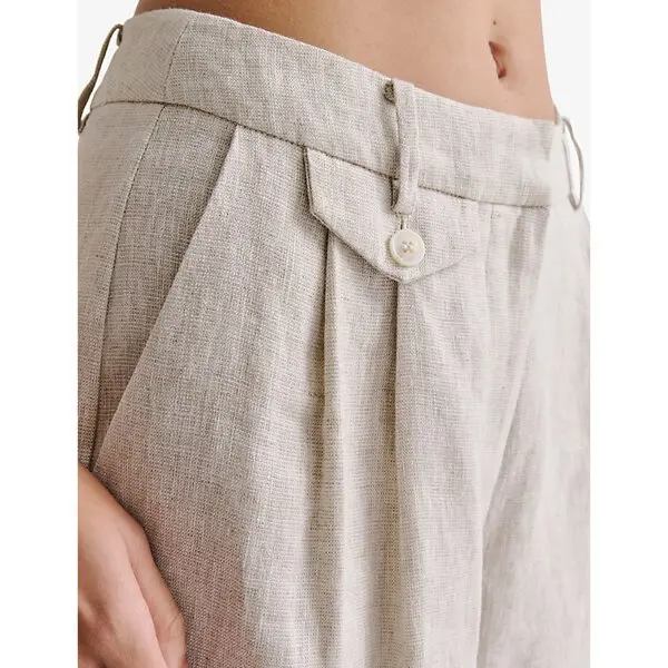 MALINA Yana Wide-leg Linen Trousers