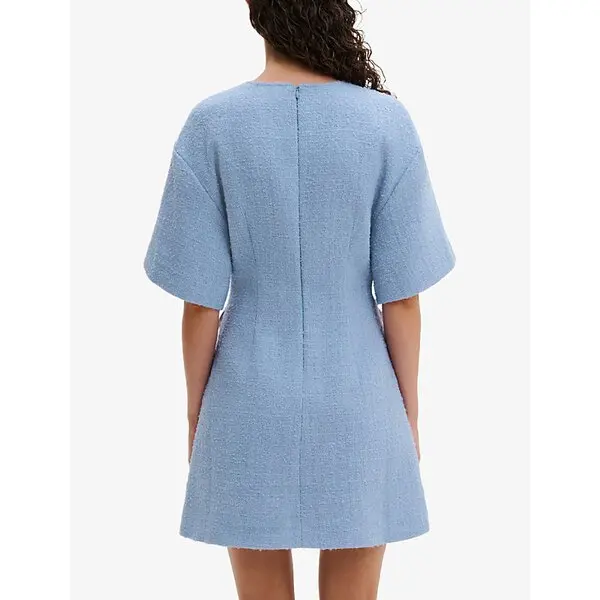 MALINA Rayna Short-sleeve Boucle Mini Dress