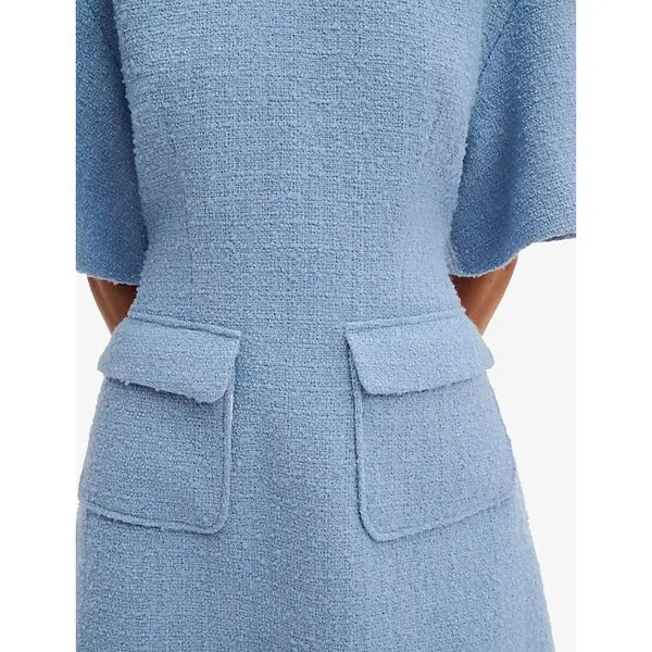 MALINA Rayna Short-sleeve Boucle Mini Dress