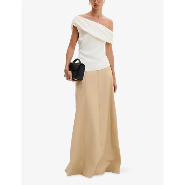 MALINA Seleah Asymmetrical Satin Top