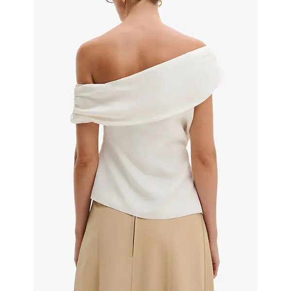 MALINA Seleah Asymmetrical Satin Top