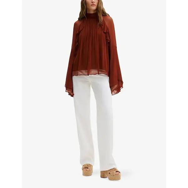 MALINA Therese Ruffled Chiffon Blouse