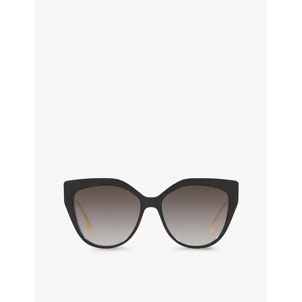 Fendi Acetate And Metal Cat-eye Sunglasses - Grey