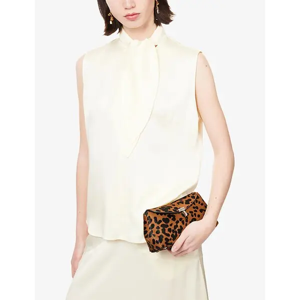 TOTEME T-lock Printed Leather Clutch Bag - Leopard