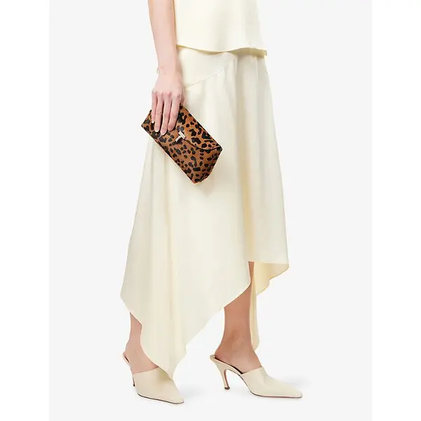 TOTEME T-lock Printed Leather Clutch Bag - Leopard