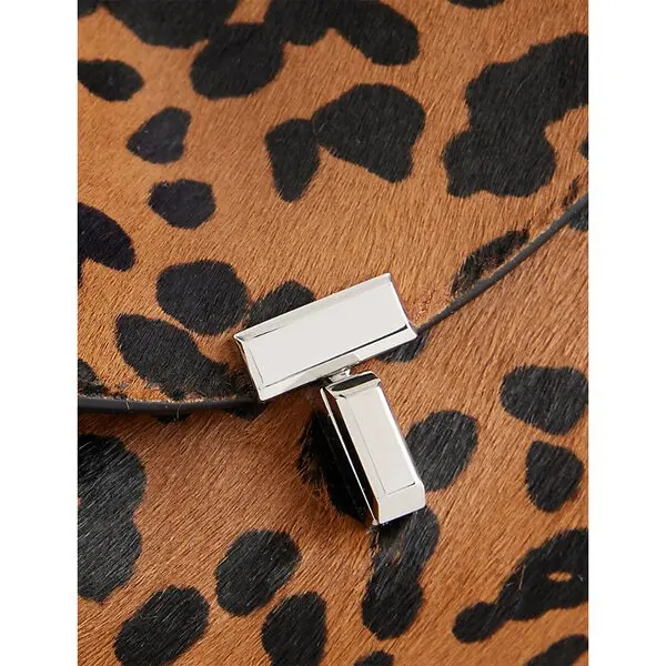 TOTEME T-lock Printed Leather Clutch Bag - Leopard
