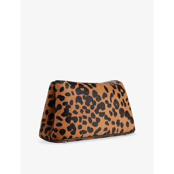 TOTEME T-lock Printed Leather Clutch Bag - Leopard