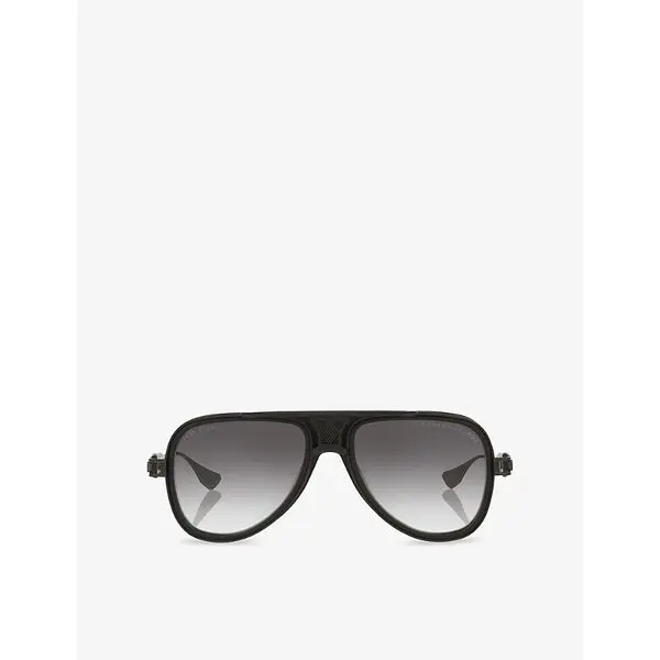 Dita D4000473 Grand Decade Aviator-frame Metal Sunglasses - Black