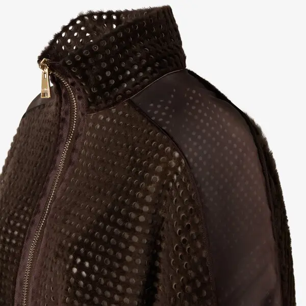 Fendi Shearling Jacket With Organza Inserts