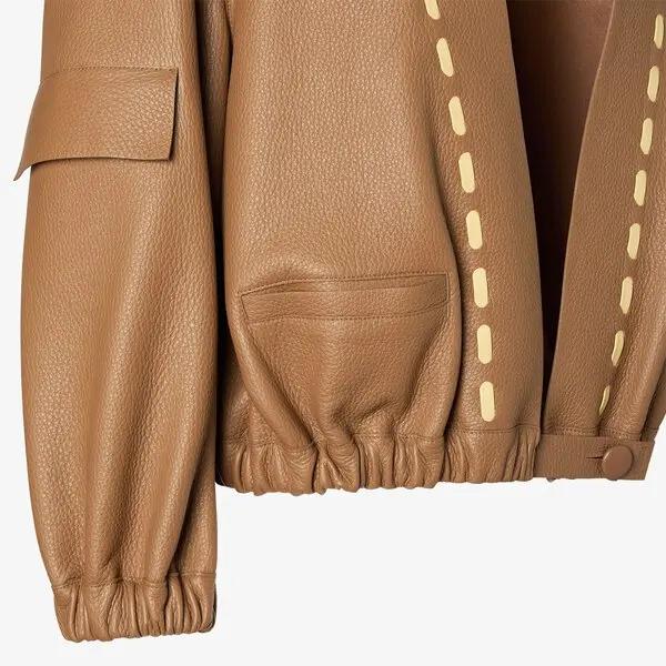 Fendi Grained Leather Blouson Jacket