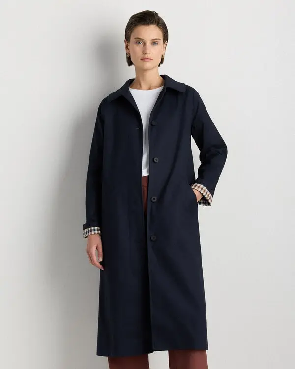 Quince Comfort Stretch Mac Coat - Navy