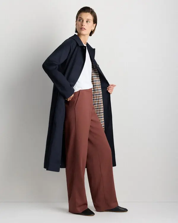 Quince Comfort Stretch Mac Coat - Navy
